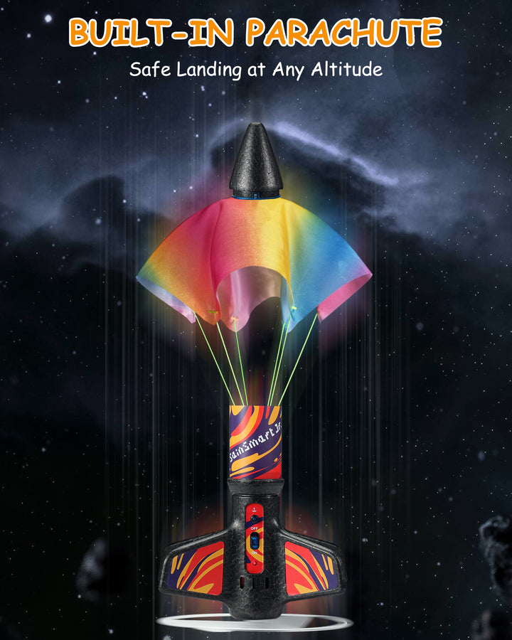 Motorized Air Rocket Launcher with Parachute | SainSmart Jr. Toys
